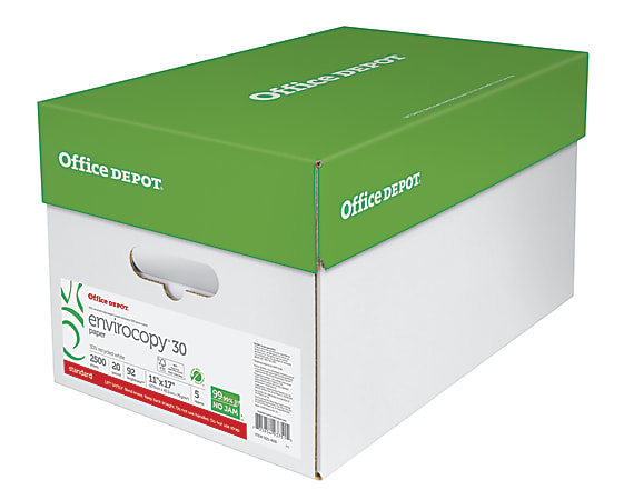 Office Depot EnviroCopy Copy Paper 5 Reams White Ledger 11 x 17 2500 ...