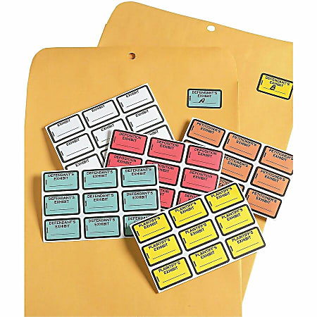 Tabbies Defendants Exhibit Legal File Labels 58093 1 58 W x 1 L Blue ...