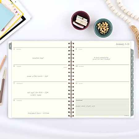 Cambridge Serene 2026 Weekly Monthly Planner Large 8 12 x 11 - Office Depot