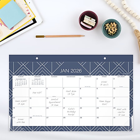 Cambridge Apex 2026 Monthly Desk Pad Calendar Compact 17 34 x 11 ...