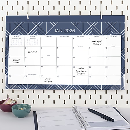 Cambridge Apex 2026 Monthly Desk Pad Calendar Compact 17 34 x 11 ...