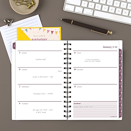 Cambridge Facet 2026 Customizable Weekly Monthly Planner Small 5 12 x 8 ...