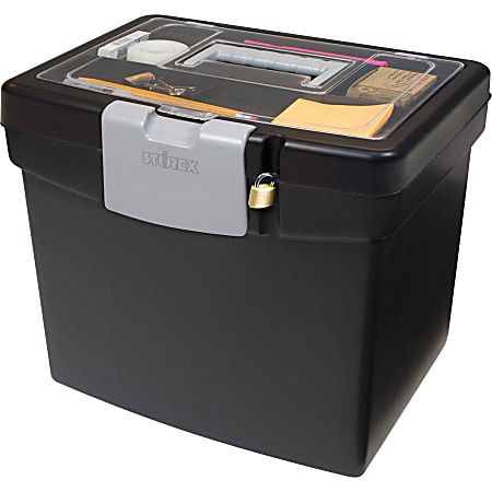 Storex Portable Storage Box External Dimensions 14.9 x11 x 12.1 Media ...