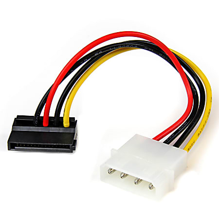 StarTech.com 6in 4 Pin LP4 to Left Angle SATA Power Cable Adapter Power ...