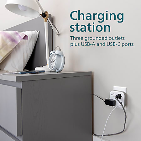 Philips Elite 3 Outlet Surge Tap With USB 6 34 H x 5 34 W x 1 1516 D ...