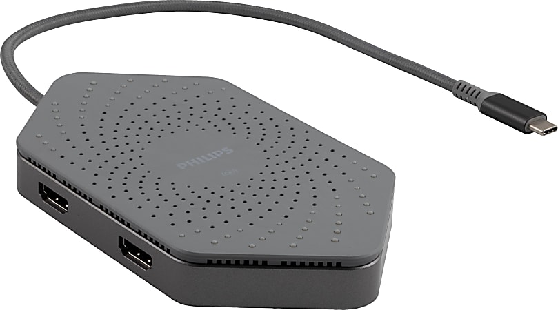 Philips Elite Plus USB C Travel Docking Station With Qi Charging Gray ...