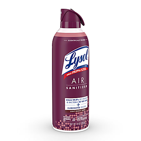 Lysol Air Sanitizer Spray Light Breeze 10 oz Aerosol Spray - Office Depot