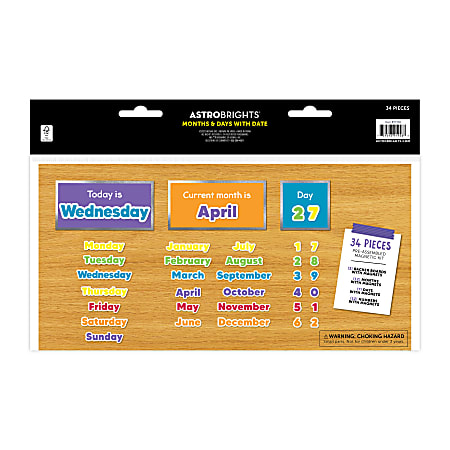Astrobrights 23 Piece Calendar Kit Pre K to Grade 5 Multicolor - Office ...