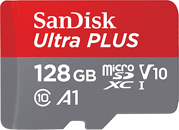 SanDisk Ultra PLUS microSD Memory Card 128GB - Office Depot