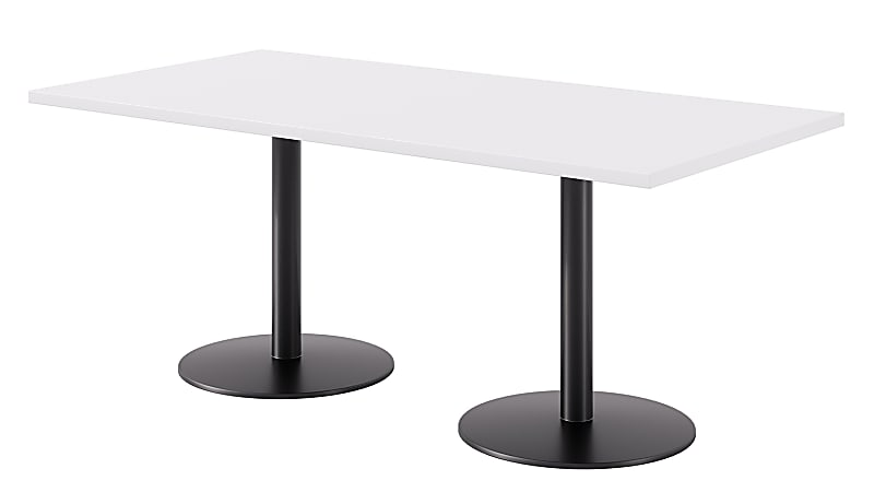 KFI Studios Proof Bistro Rectangle Pedestal Table 29 H x 72 W x 36 D Designer WhiteBlack - ODP ...
