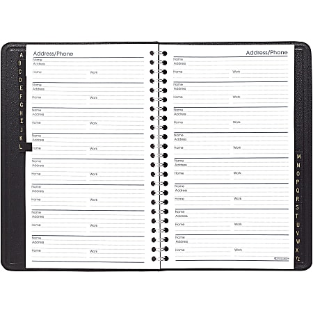 AT A GLANCE TelephoneAddress Book 4 78 x 8 Black - Office Depot