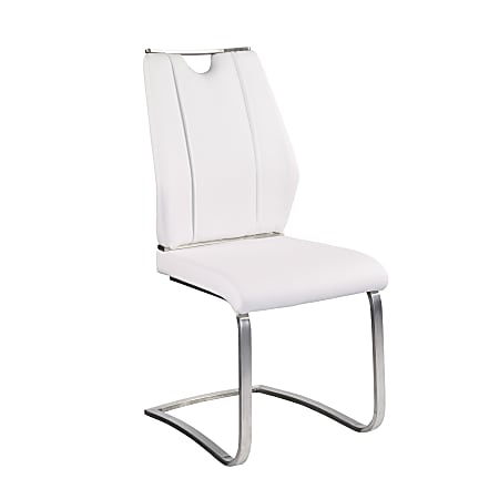 Eurostyle Lexington Side Chairs WhiteBrushed Steel Set Of 2 Chairs ...