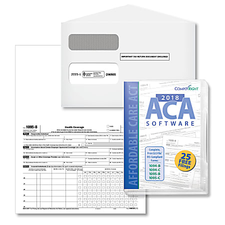 ComplyRight 1095 B InkjetLaser Health Coverage Forms With Envelopes And ACA Software 8 12 x 11 ...