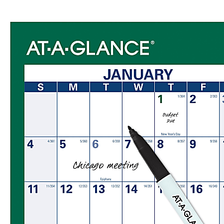 AT A GLANCE 2026 Vertical Reversible Erasable Wall Calendar Extra Large ...
