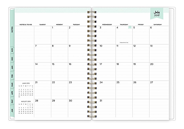 Day Designer Academic WeeklyMonthly Planner 5 78 x 8 58 Mint Stripe ...