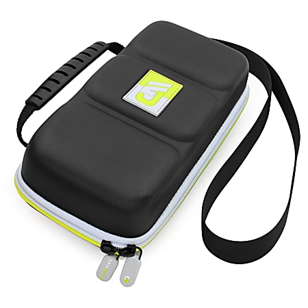 CaseMatix Heavy Duty Deluxe Hard Shell Carrying Case 2 34 H x 5 W x 9 12 D Neon Gray Office Depot