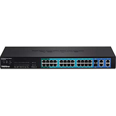 TRENDnet 24 Port 10100Mbps Web Smart Poe Switch - Office Depot