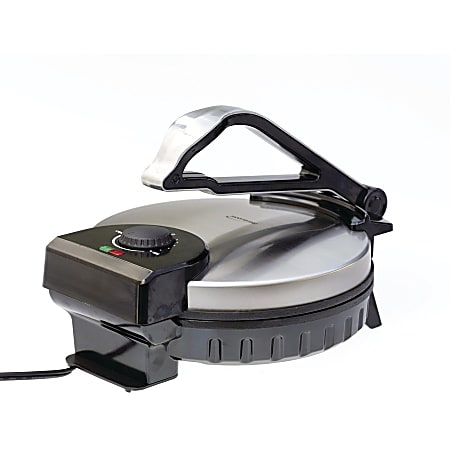 Brentwood TS 128 Stainless Steel Non Stick Electric Tortilla Maker 10 Inch Office Depot