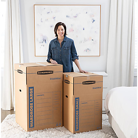 Bankers Box SmoothMove Wardrobe Boxes 40 14 x 24 38 x 24 38 Kraft Case ...