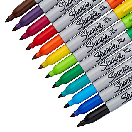 Sharpie Permanent Fine Point Markers Assorted Colors Pack Of 12 ...