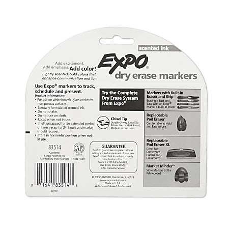 EXPO Scents Dry Erase Markers Chisel Tip Assorted Pack Of 4 - Office Depot