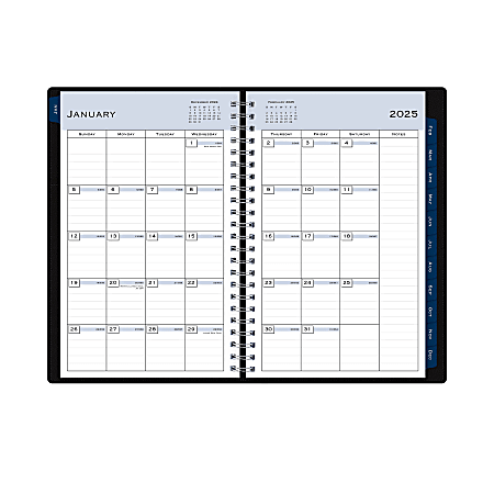 2025 Blue Sky WeeklyMonthly Refillable Planning Calendar 5 x 8 Solid ...