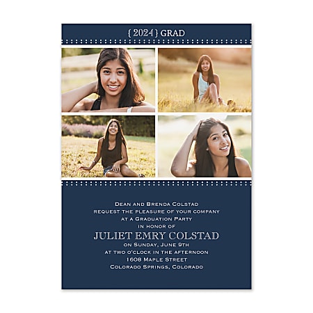 Custom Portrait Graduation Photo Announcements With Envelopes 5 x 7 ...