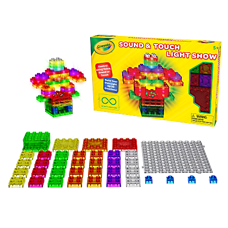 E Blox Crayola Sound And Touch Lights Building Blocks Assorted Colors ...