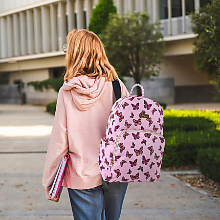 Jessica Simpson Backpack With 16 Laptop Sleeve Pink Butterfly - Office ...