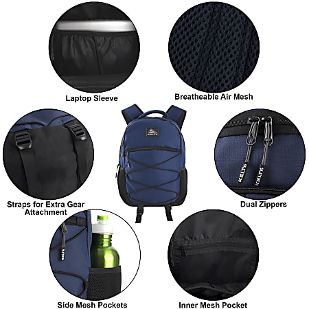 Kelty Bungee Backpack With 17 Laptop Sleeve Navy - Office Depot