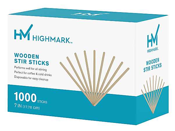 Highmark Wooden Stir Sticks 7 Light Brown Box Of 1 000 TBD25 - Office Depot