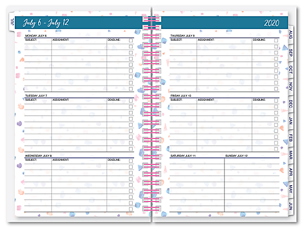 Office Depot Brand WeeklyMonthly Academic Planner 5 x 8 Tangy Terrazo ...