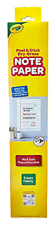 Crayola Peel Stick Dry Erase Decal Note Paper 17 12 x 23 12 - Office Depot