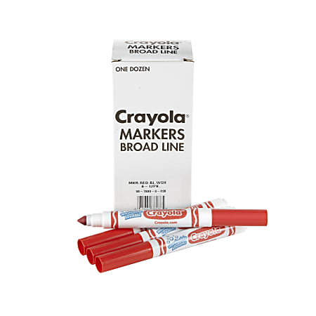 Crayola Washable Broad Line Markers Red Pack Of 12 Markers - Office Depot