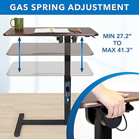 Mount It Adjustable Height Overbed Standing Desk With Tilt Tabletop ...