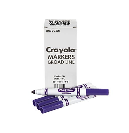 Crayola Washable Broad Line Markers Violet Pack Of 12 Markers - Office ...