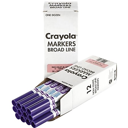 Crayola Washable Broad Line Markers Violet Pack Of 12 Markers - Office ...