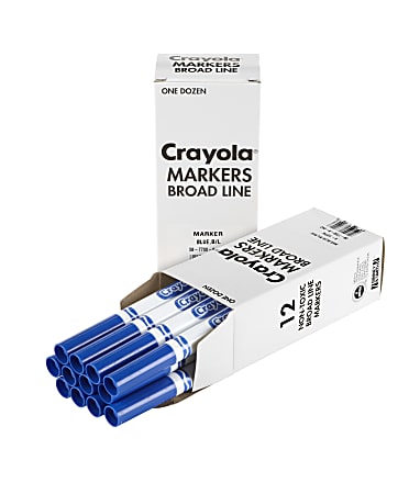 Crayola Washable Broad Line Markers Blue Pack Of 12 Markers - Office Depot
