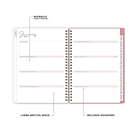 2027 Blue Sky Peony WeeklyMonthly Planning Calendar Notes 5.875x8.625 ...