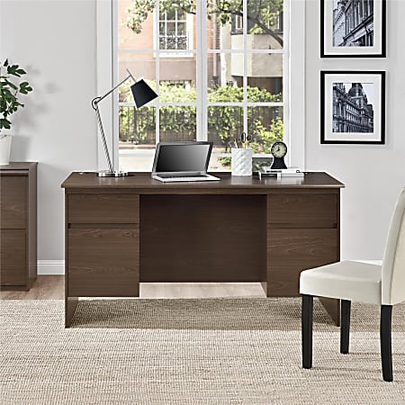 Ameriwood Home Presley 59 W Executive Computer Desk Dark Cherry Office Depot