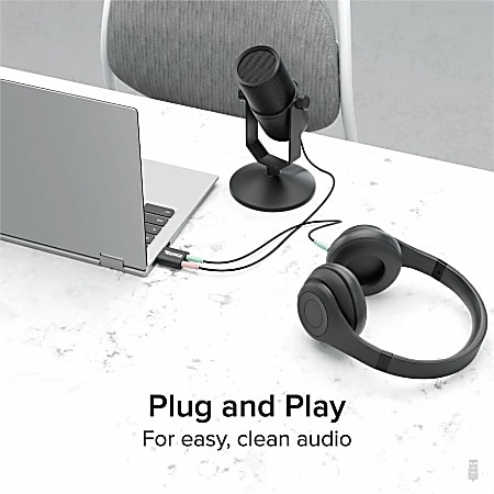 Plugable USB Audio Adapter with 3.5mm Speaker Headphone and Microphone ...