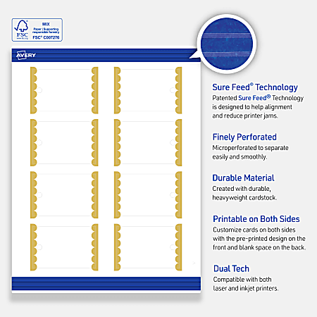 Avery Printable Tags With Sure Feed Technology 2 x 3 Matte White With ...