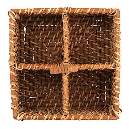 Martha Stewart Rattan Woven 4 Section Flatware Caddy 10 x 8 x 4 916 ...