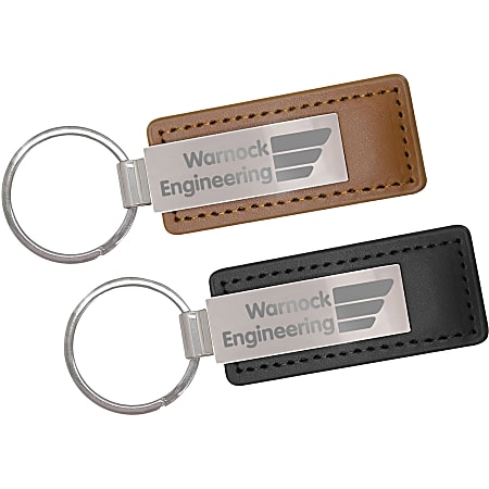 Custom Leatherette Key Chain 1 18 x 2 12 - Office Depot
