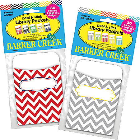 Barker Creek Peel And Stick Library Pockets 3 x 5 Chevron ...
