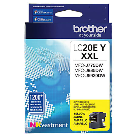 Brother LC20 Yellow Extra High Yield Ink Cartridge LC20EY - Office Depot