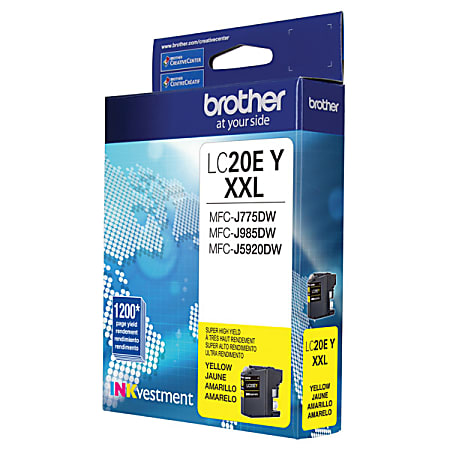 Brother LC20 Yellow Extra High Yield Ink Cartridge LC20EY - Office Depot