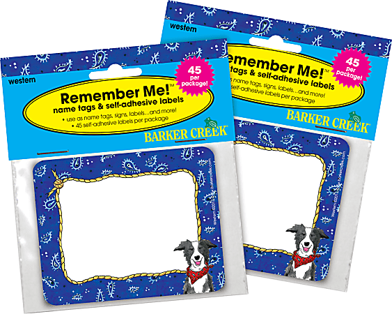 Barker Creek Name Tags 2 andfrac34 x 3 andfrac12 Western 45 Name Tags ...