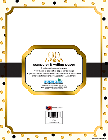 Barker Creek Computer Paper 8 12 x 11 Gold Pack Of 50 Sheets - Office Depot
