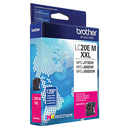 Brother LC20 Magenta Extra High Yield Ink Cartridge LC20EM - Office Depot